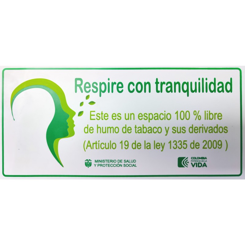 SEÑALIZACIÓN ESPACIO LIBRE DE HUMO 15x30 – Berak